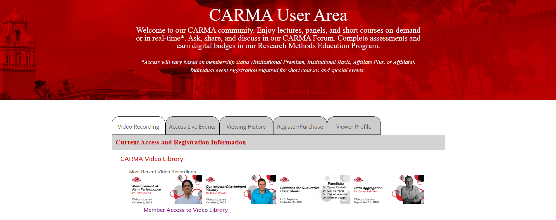 Video Library - Consortium for the Advancement of Research Methods and Analysis (CARMA)