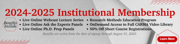 CARMA Homepage - Consortium for the Advancement of Research Methods and Analysis (CARMA)